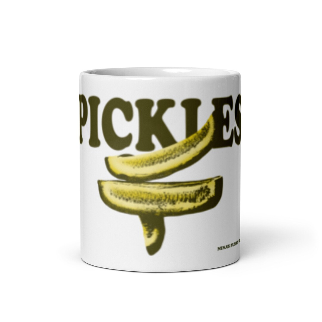 Pickles Mug, Unique Hand Drawn Pickles Design Mug, Pickle Lover Gift ...