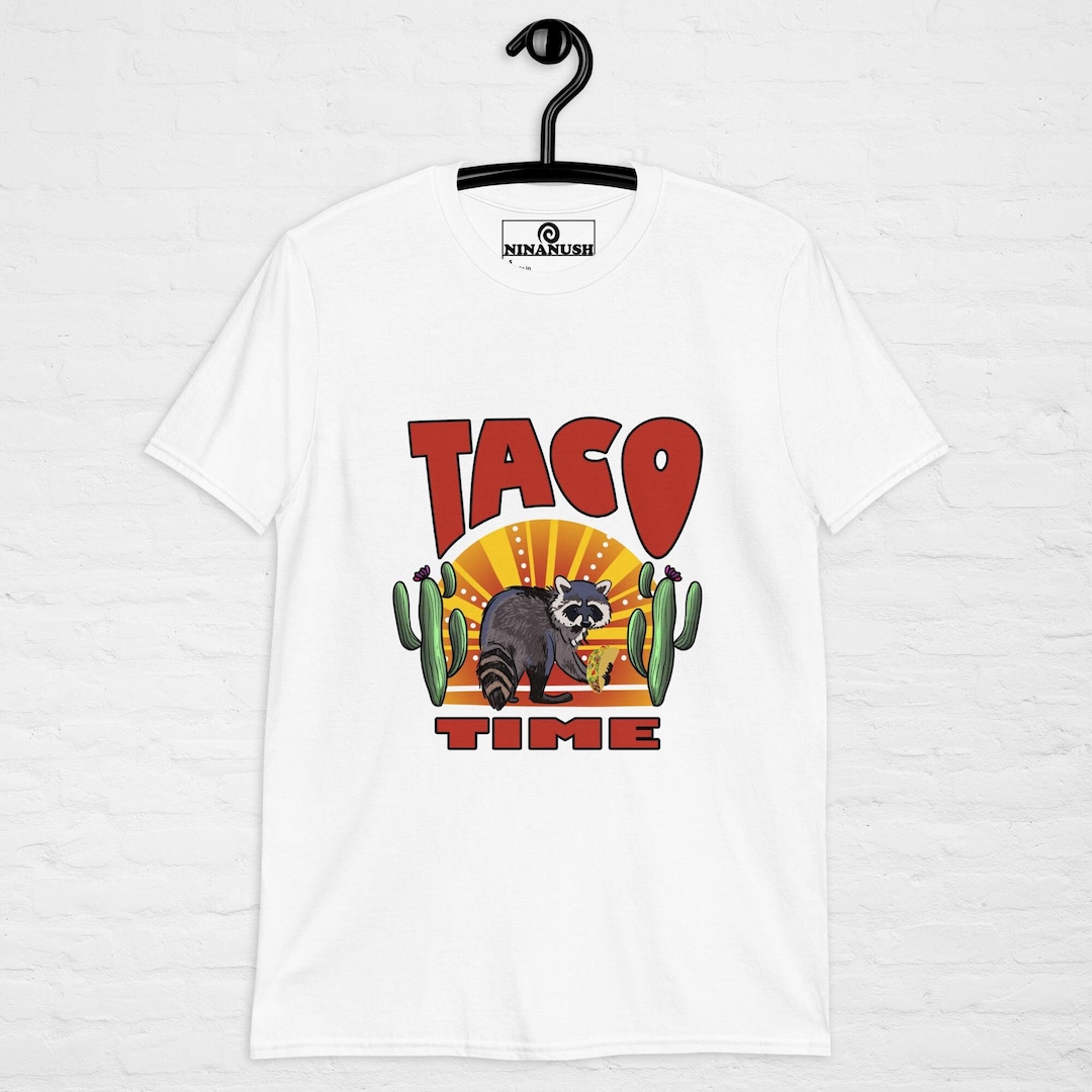 Camiseta de mapache Taco Time, camiseta de comida divertida unisex para ...