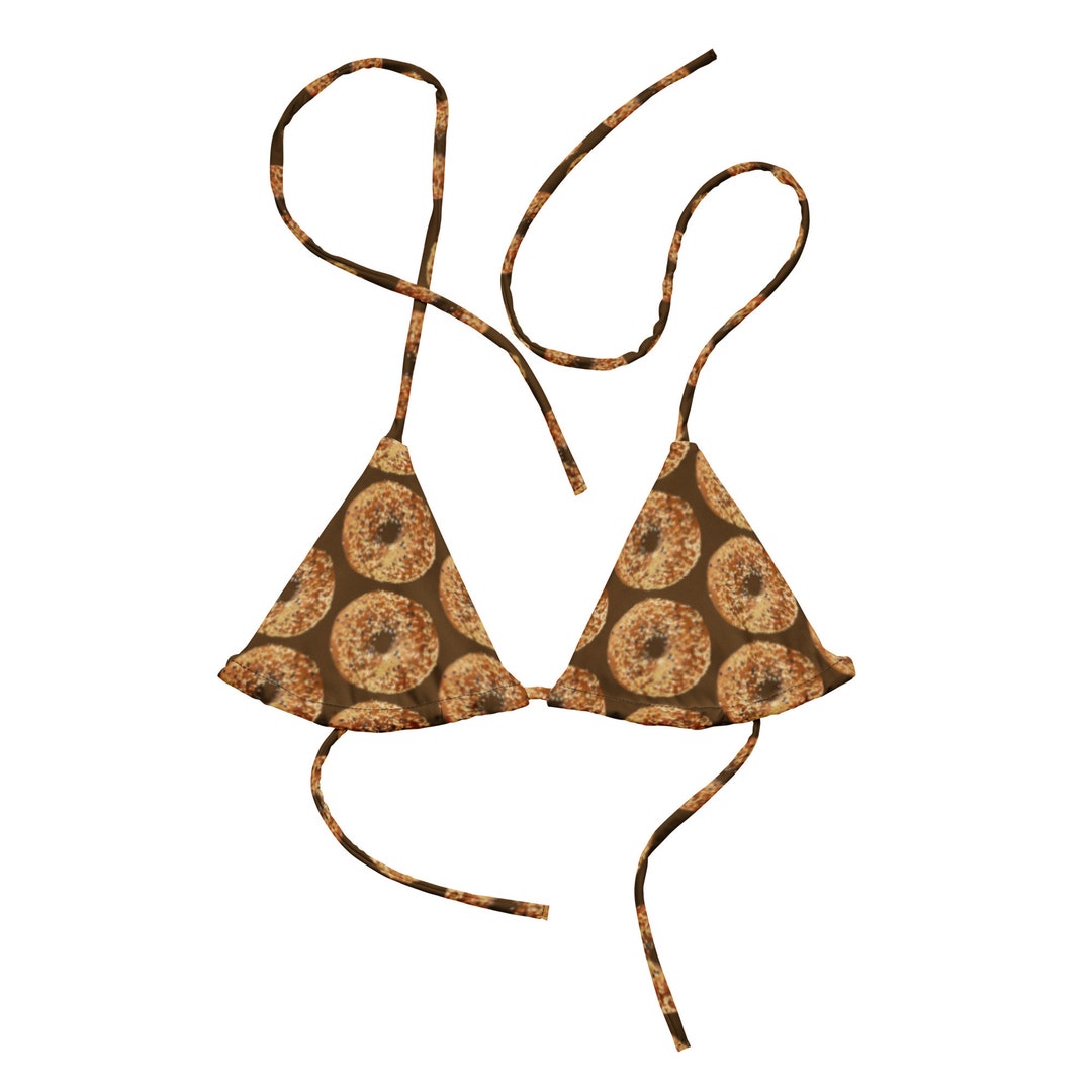 Everything Bagels Recycled Bikini Top, Eco Friendly Bikini With Bagel ...