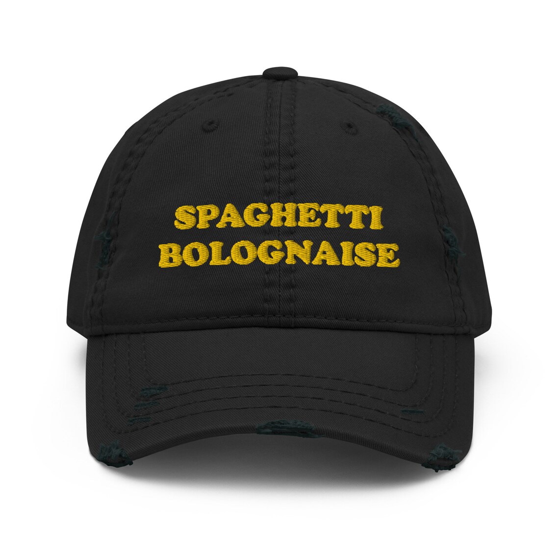 Spaghetti Bolognaise Distressed Dad Hat / Funny Foodie Hat / Weird Dad ...