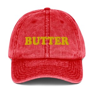 Butter Vintage Dad Hat, Unisex Embroidered Hat, Funny Food Hat, Butter ...