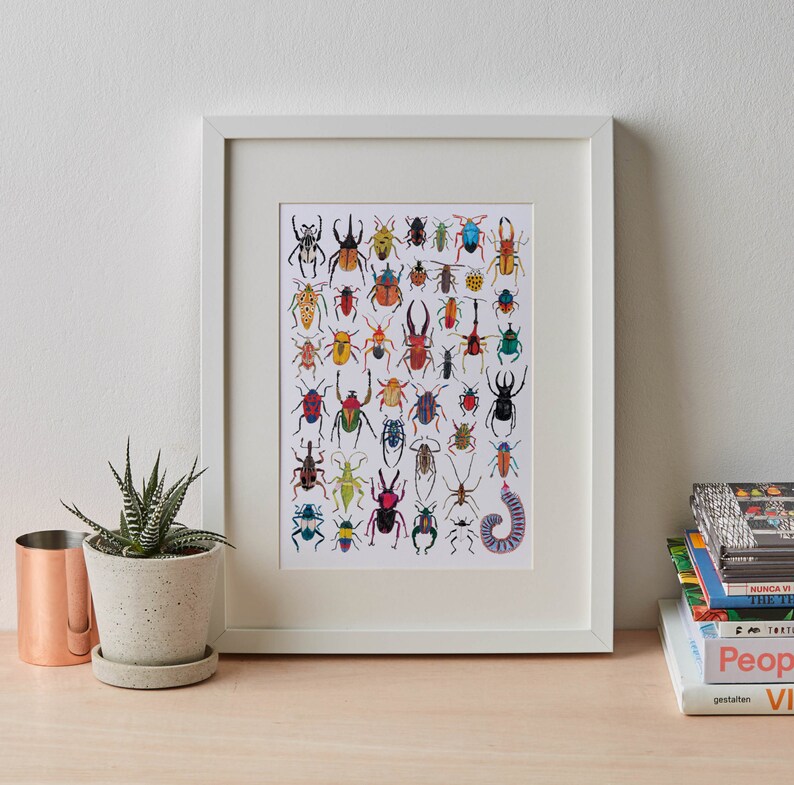 Bug Print Insect Print Insect Art Beetle Print Kids room | Etsy