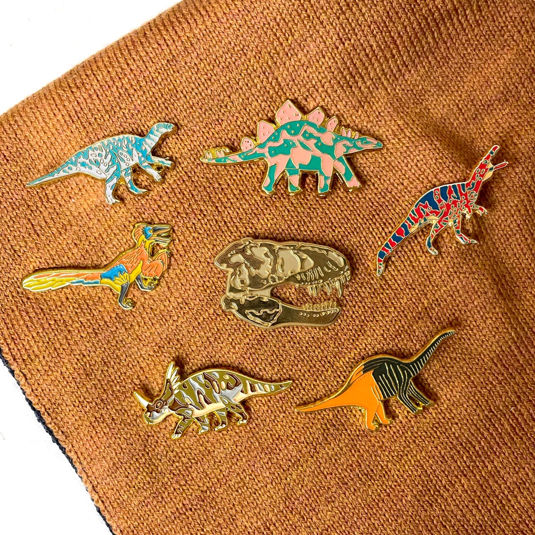 Dinosaur Enamel Pin Set, Dinosaur Pin Badges, Dinosaur Badge, Trex ...