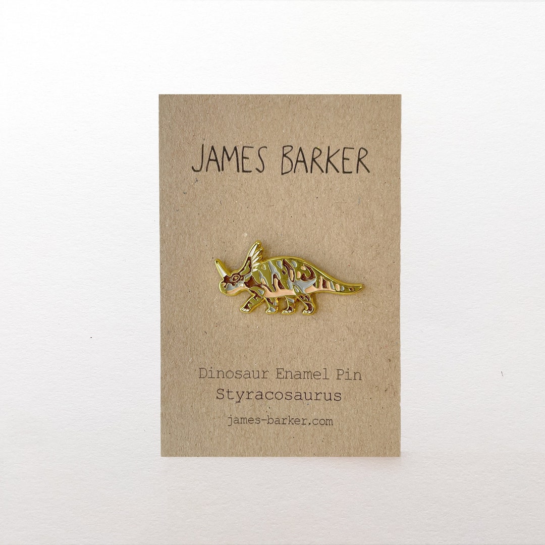 Dinosaur Enamel Pin Styracosaurus, Dinosaur Pin Badges, Triceratops ...