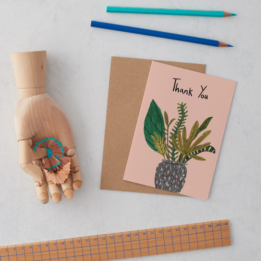 Thank You Card, Plant Print, Plant Card, Botanical Card, Botanical ...