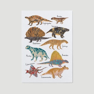 Permian Wall Art, Natural History Print, Prehistoric Animals ...