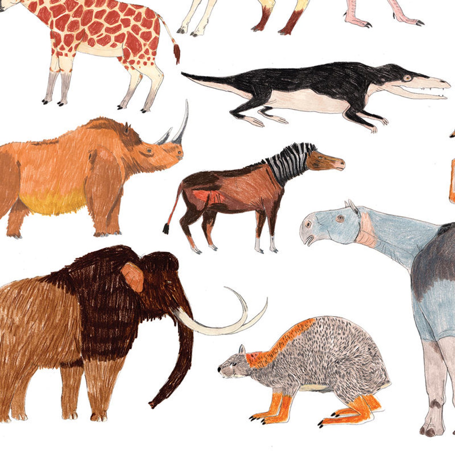 Animal Wall Art Extinct Prehistoric Print Dinosaur Wall Art | Etsy