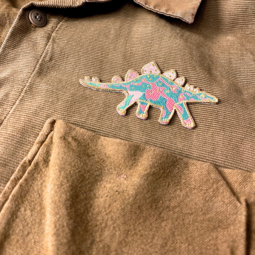 Dinosaur Embroidered Patch Stegosaurus Sew on Patch - Etsy