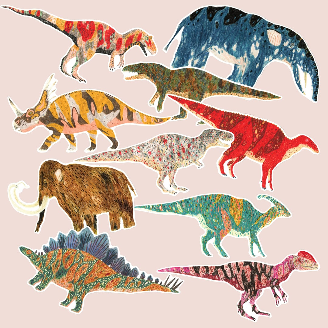 Dinosaurs and Prehistoric Stickers, Vinyl Die Cut Sticker, Birthday ...