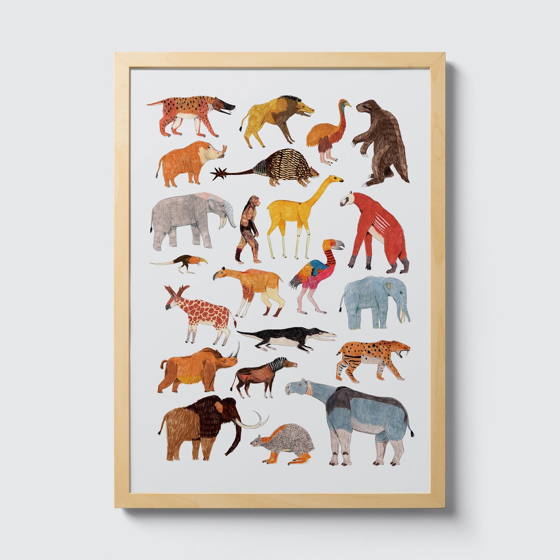 Animal Wall Art Extinct Prehistoric Print Dinosaur Wall Art - Etsy