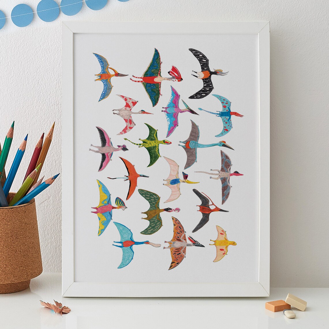 Pterodactyl Print Flying Dinosaurs Wall Art Dinosaur Print - Etsy