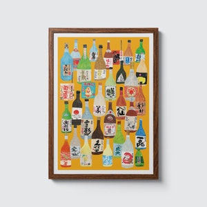 Sake Set Print, Japanese Wall Art, Food and Drink Kitchen Decor ...