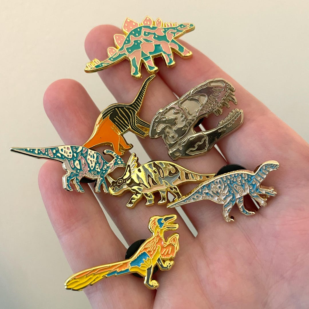 Dinosaur Enamel Pin Set, Dinosaur Pin Badges, Dinosaur Badge, Hat Pin ...