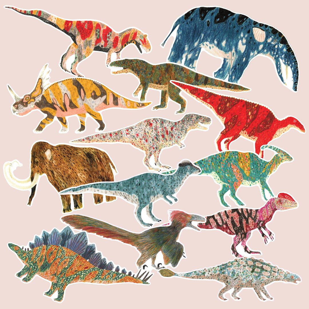 Dinosaurs and Prehistoric Stickers, Vinyl Die Cut Sticker, Birthday ...
