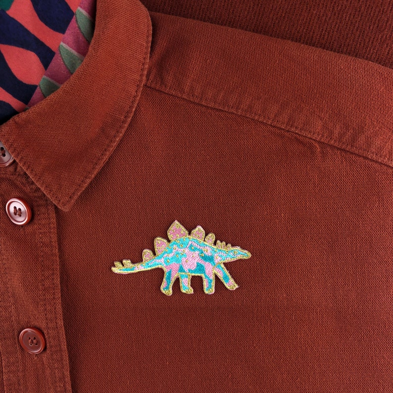 Dinosaur Embroidered Patch Stegosaurus Sew on Patch - Etsy