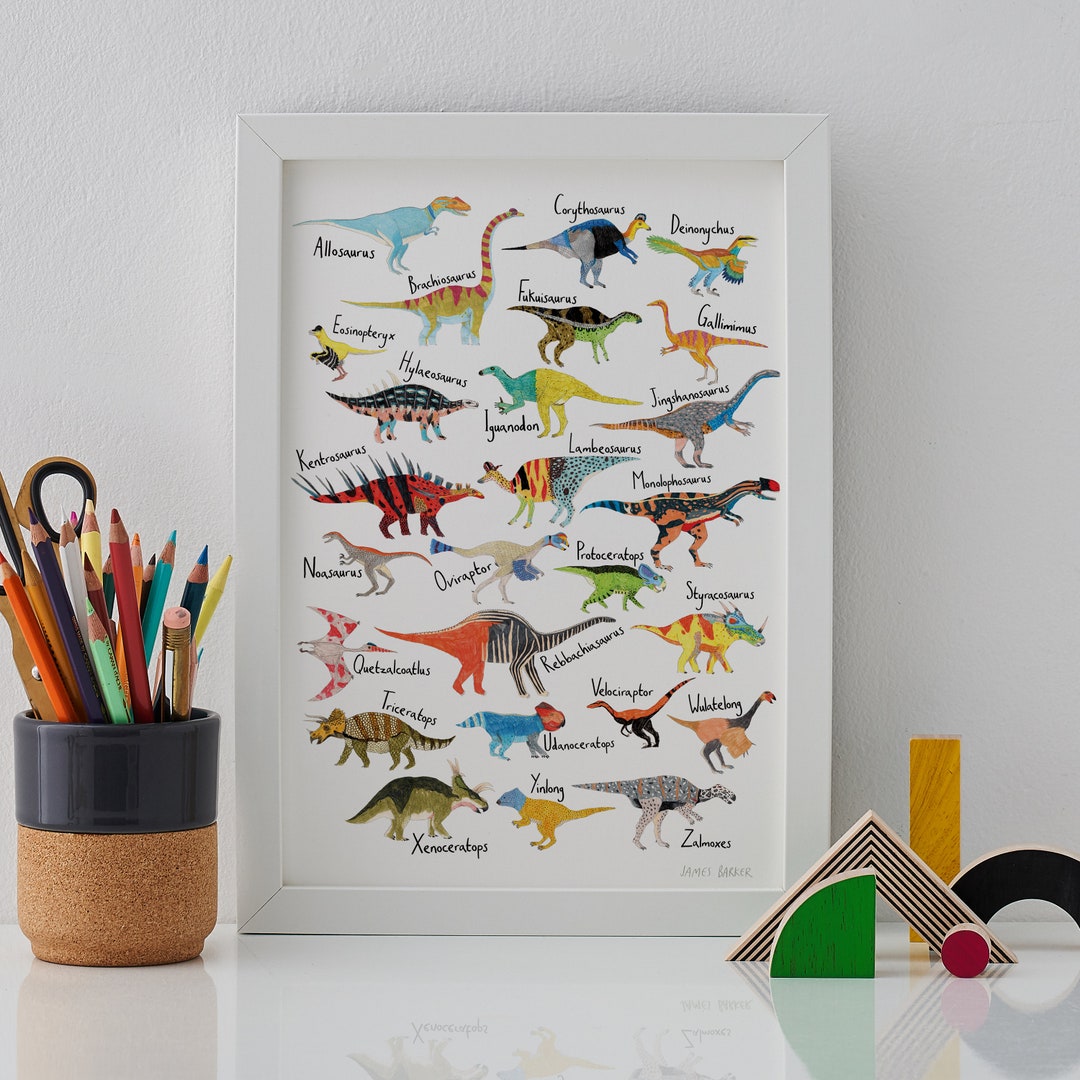Dinosaurs Alphabet Print, A-Z, Dinosaur Decor, Kids Decor, Dinosaur ...