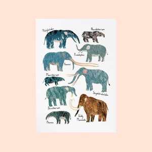 Prehistoric Elephant Wall Art, Extinct Planet Print, Proboscidea ...