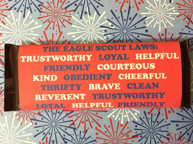 Eagle Scout Laws Candy Bar Wrapper RED / Instant Download / Digital ...