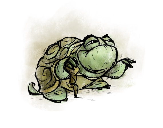 Wise Tortoise Cartoon