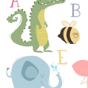 Cute Animal Alphabet Poster for Children's Room - Etsy