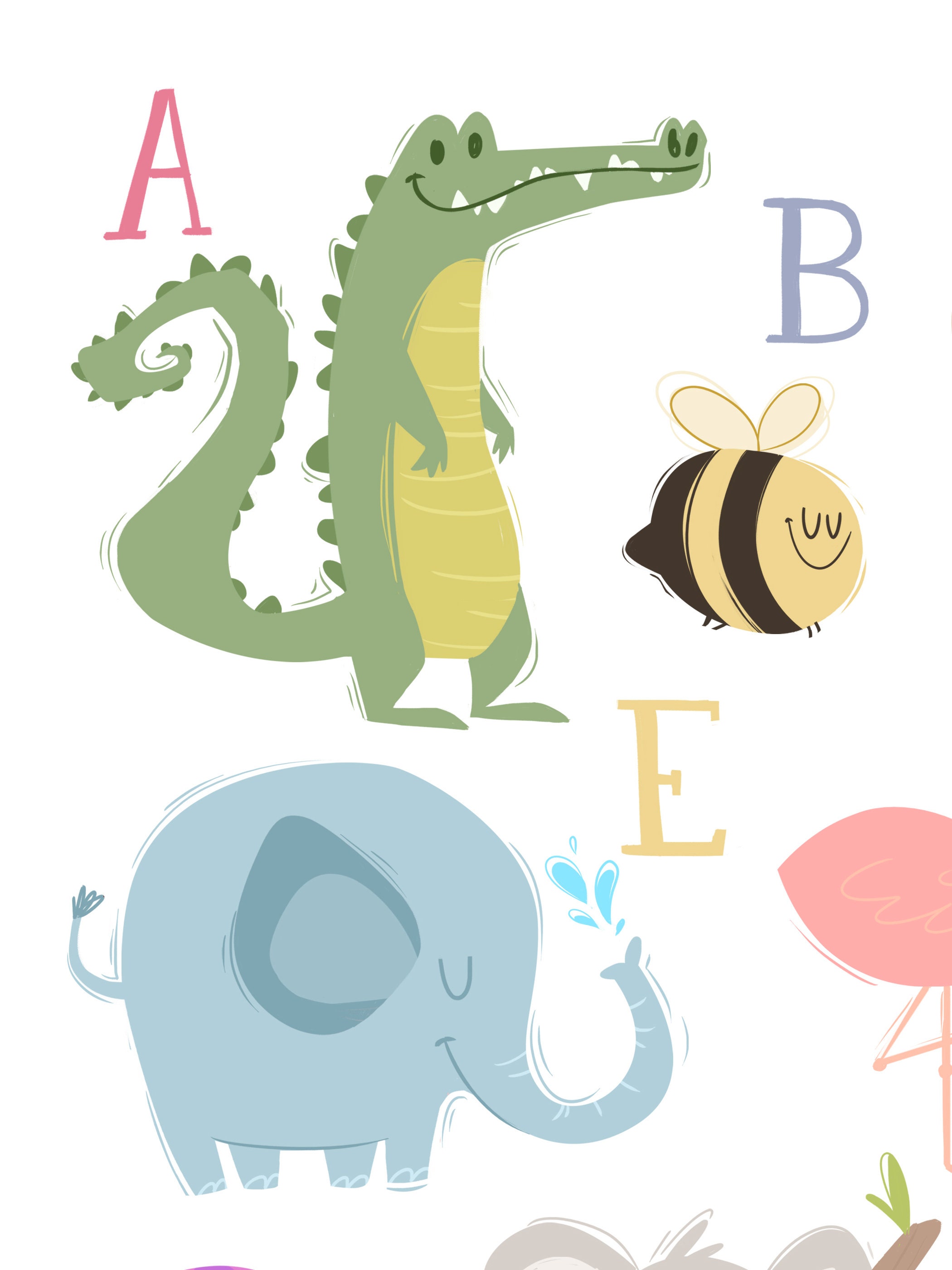 Cute Animal Alphabet Poster for Children's Room - Etsy
