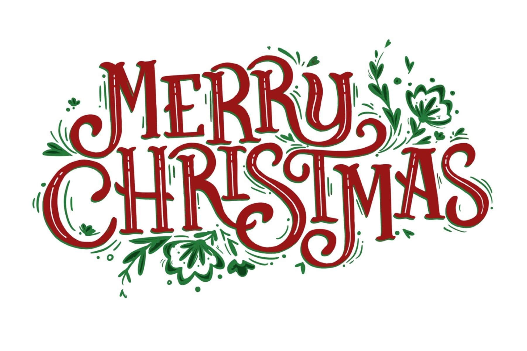 Merry Christmas Hand Lettering Illustration - Etsy
