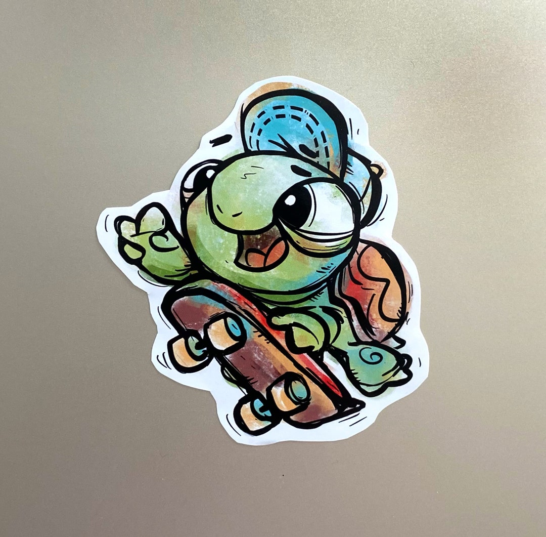 Skating Turtle Sticker - Etsy