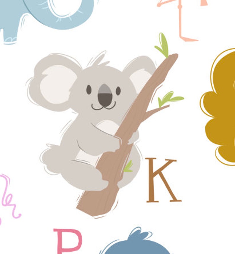 Cute Animal Alphabet Poster for Children's Room - Etsy