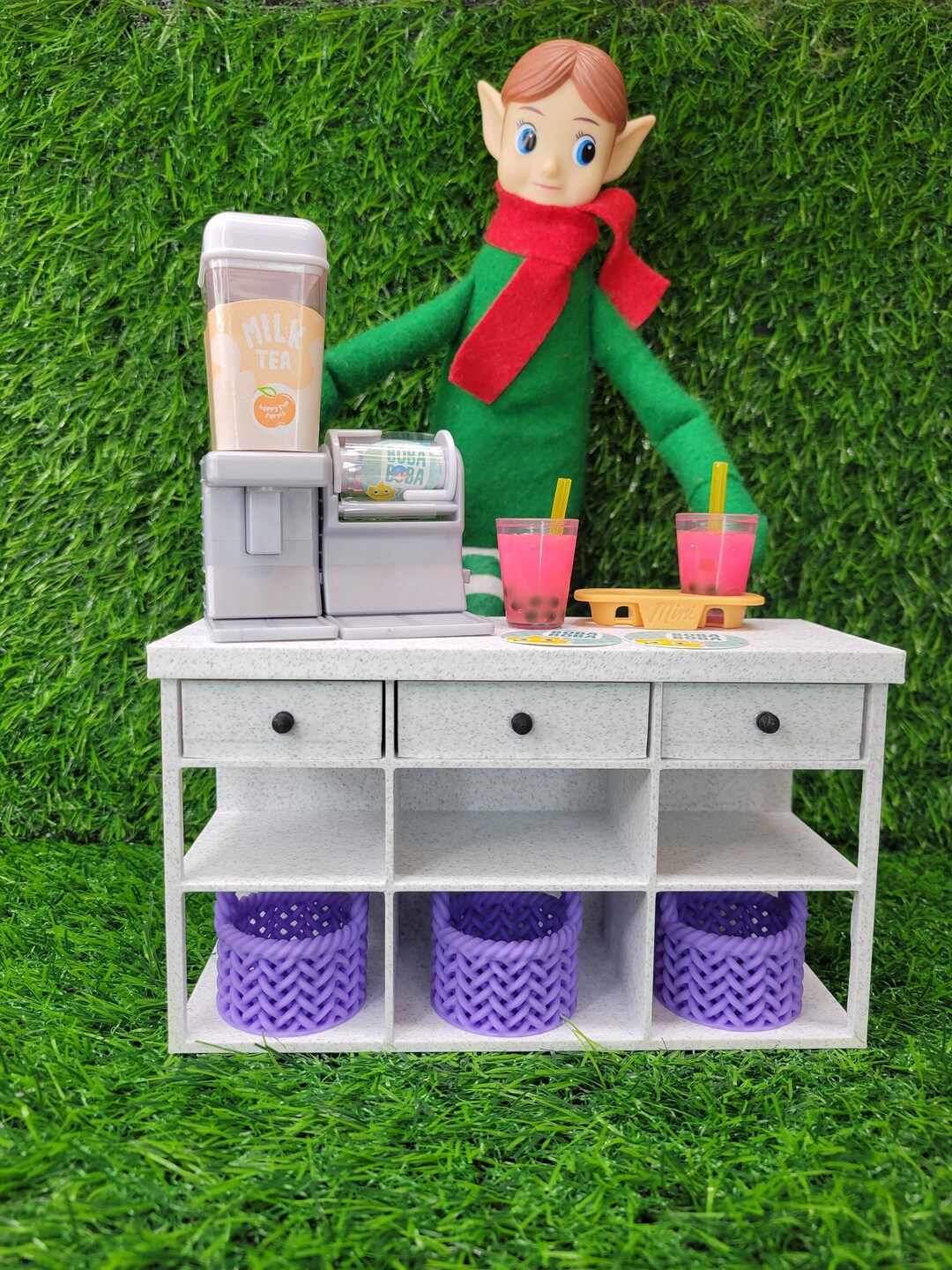 Boba Tea Stand / Cabinet Set for Elves and 12 Dolls - Etsy