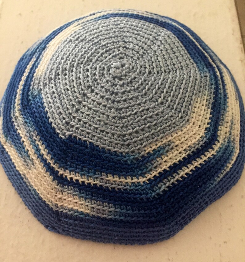 Hand Made Tie Dye Crochet Kippah, Star of David Crochet Kippah, Custom ...