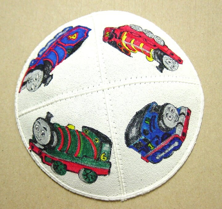Custom Made Hand Painted Suede Kippah - Kid's Designs - Etsy