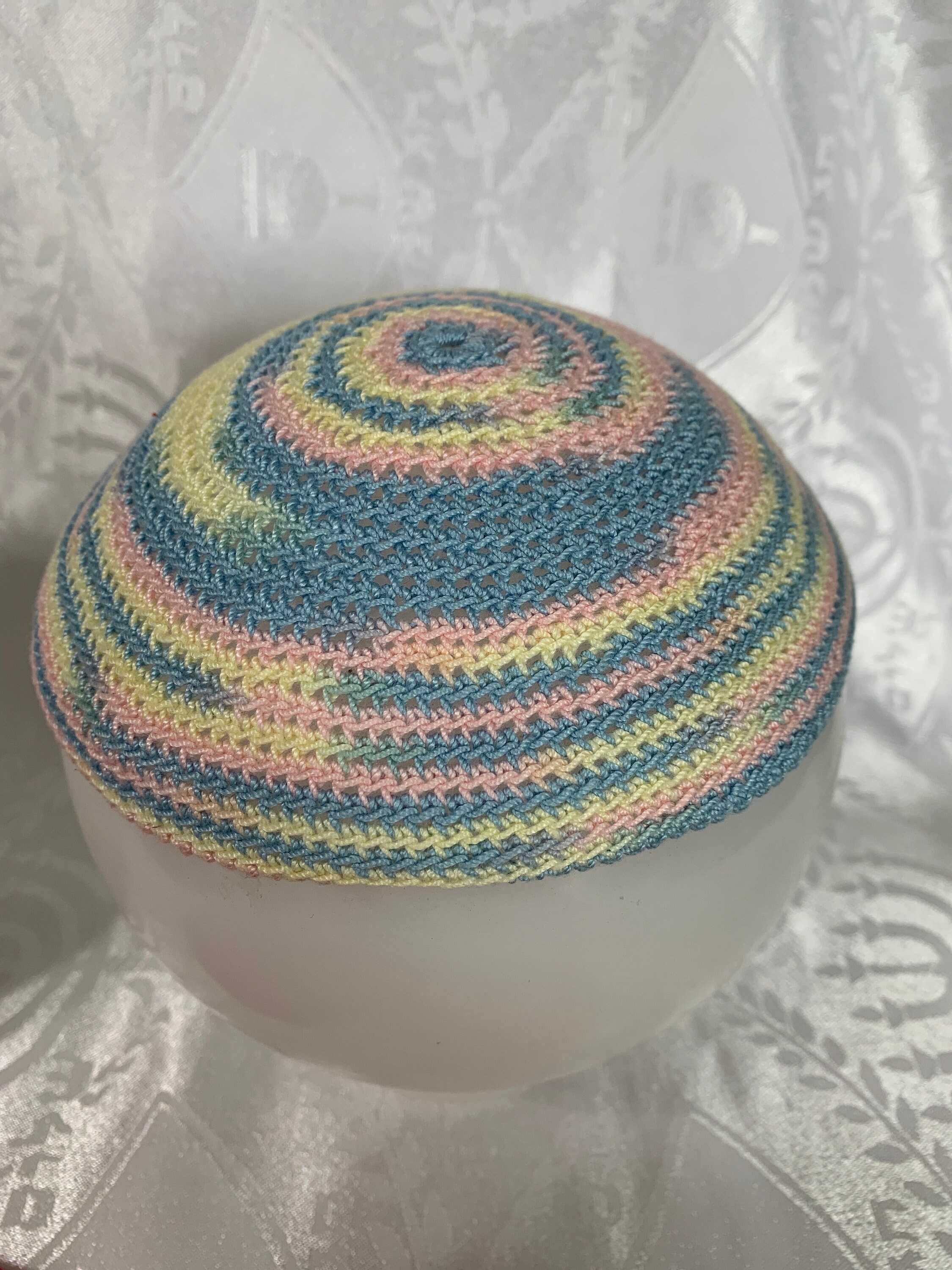 Hand Made Tie Dye Crochet Kippah Star of David Crochet | Etsy