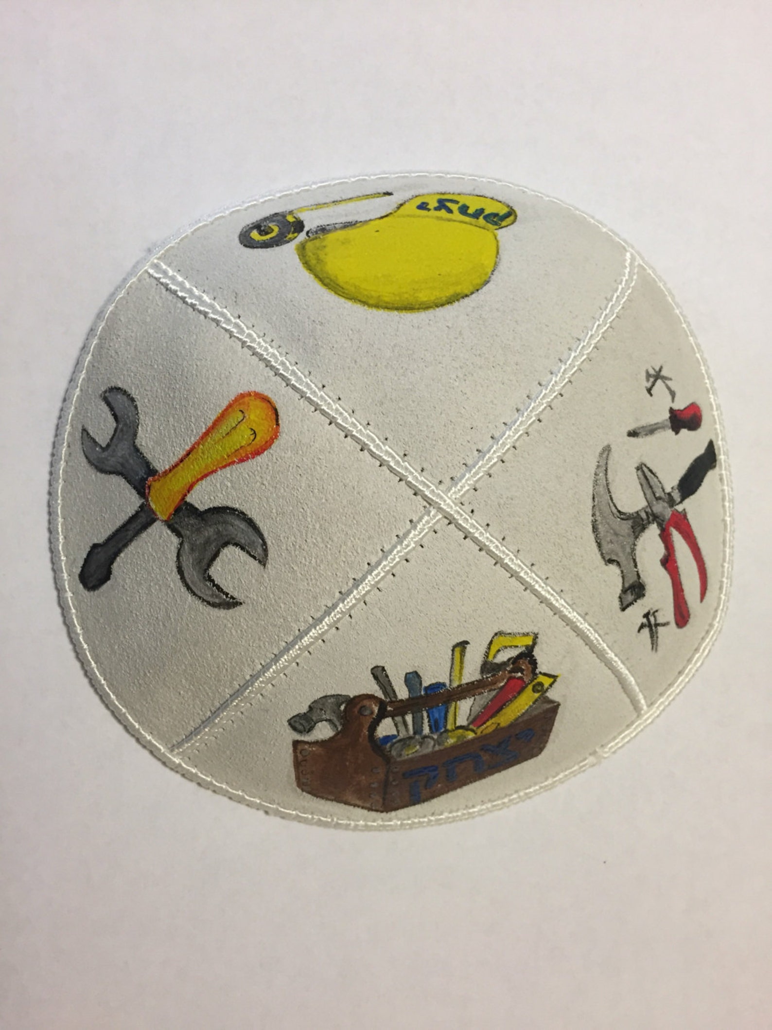 Custom Made Hand Painted Suede Kippah - Etsy