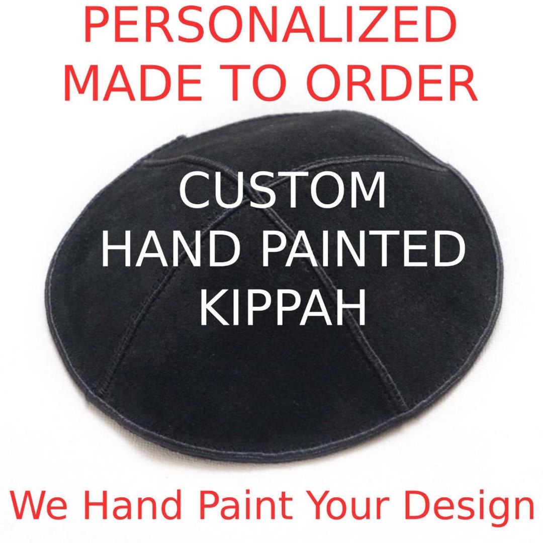 Hand Painted Custom Bar Mitzvah Kippah, Custom Name Kippah, Custom ...