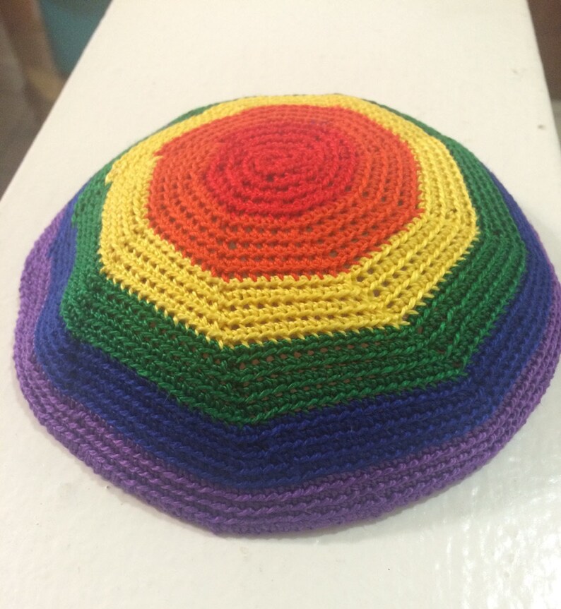 Handmade Rainbow Pride Crochet Kippah - Etsy