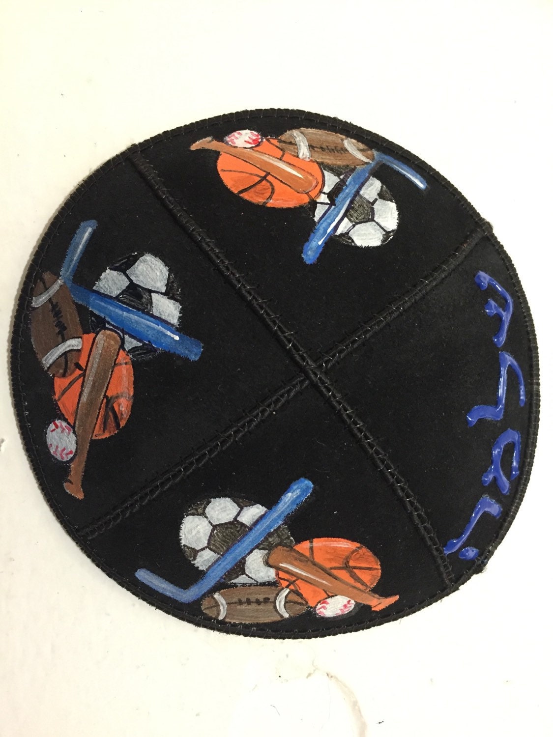 Custom Made Hand Painted Suede Kippah Kid's Designs | Etsy