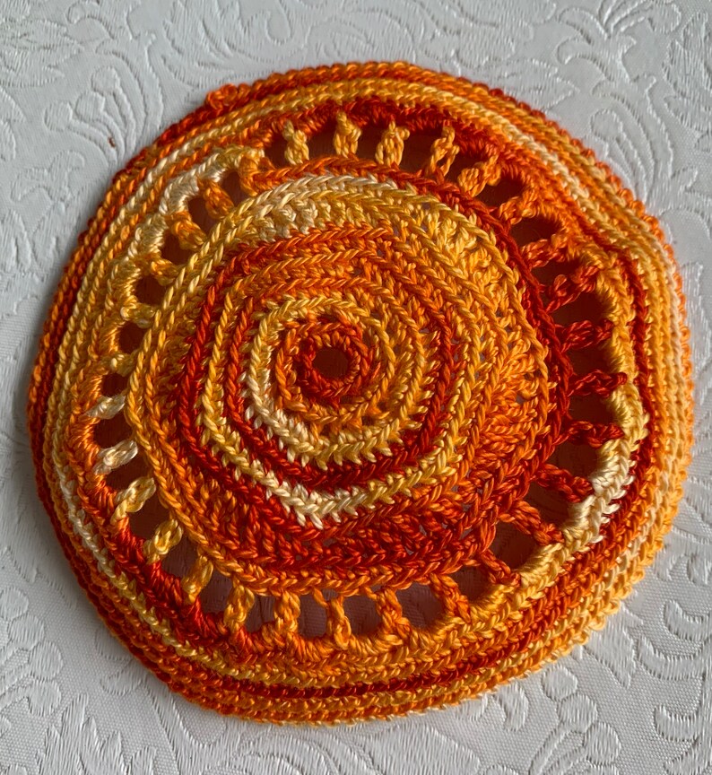 Hand Made Tie Dye Crochet Kippah, Star of David Crochet Kippah, Custom ...