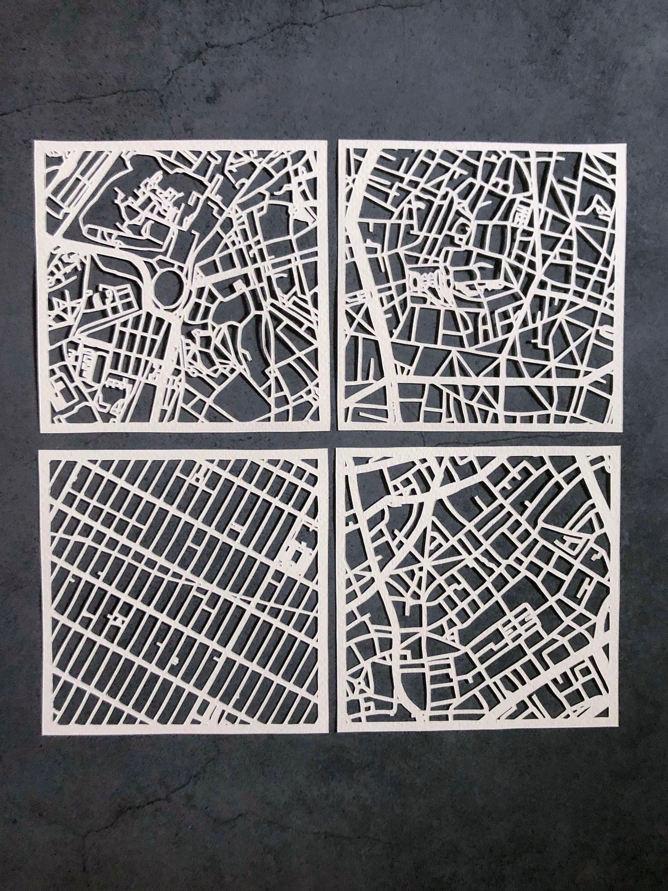 Hand Cut Paris Arc De Triomphe Papercut Map 15x15cm Original - Etsy
