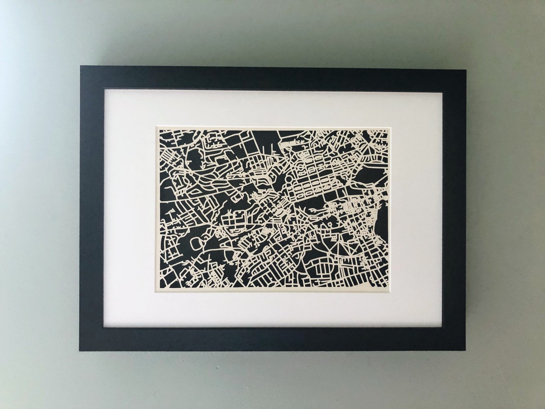 Hand Cut Edinburgh Papercut Map | Unique Original Map Art Comission ...