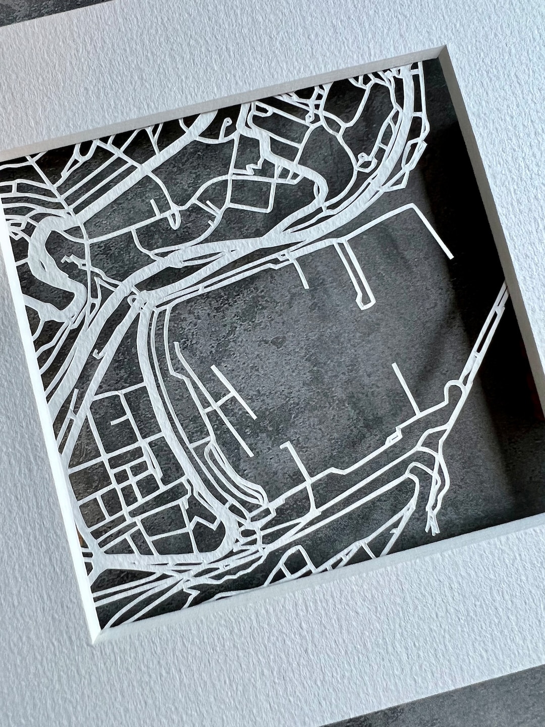 Hand Cut Monaco Harbour Papercut Map 10x10cm | Unique Original Map Art ...