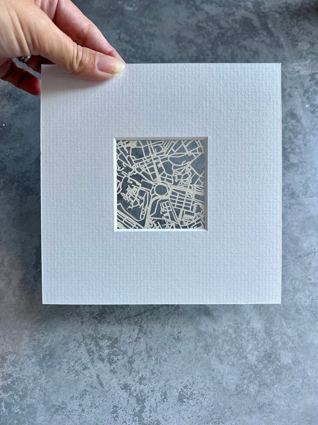 Hand Cut Rome Colosseum Papercut Map 6x6cm | Unique Original Map Art ...