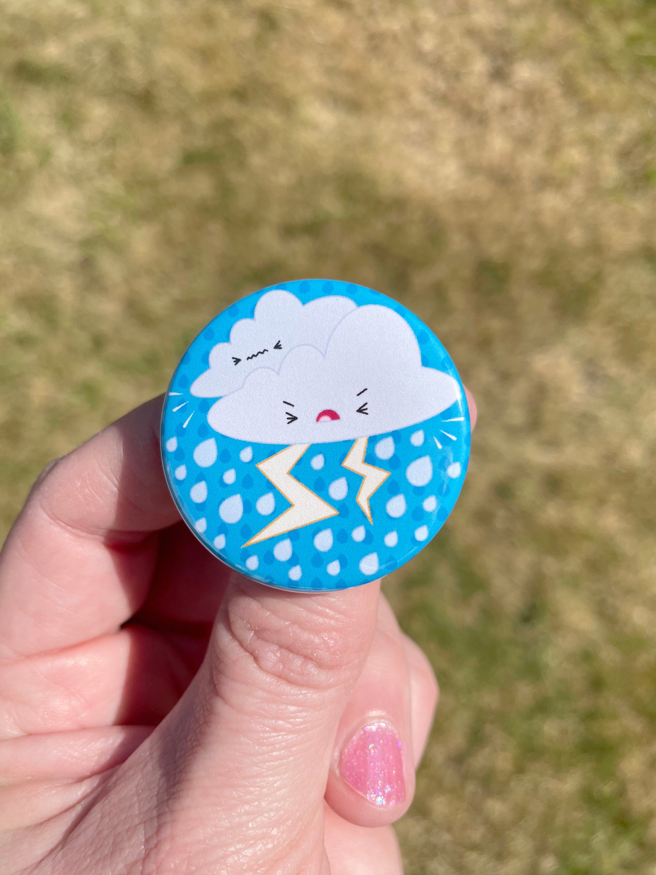 Mood Button Badge 38mm Button Badge Grumpy Badge Lightning - Etsy.de