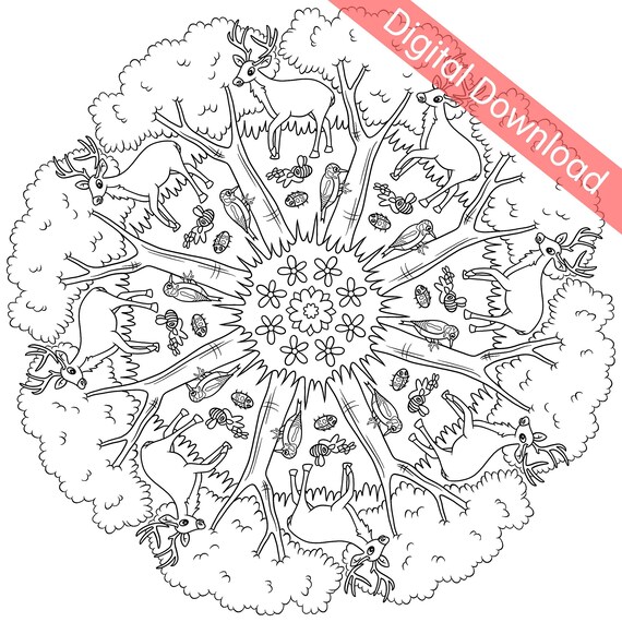 Digital Download Printable Colouring Page Stags Colouring | Etsy