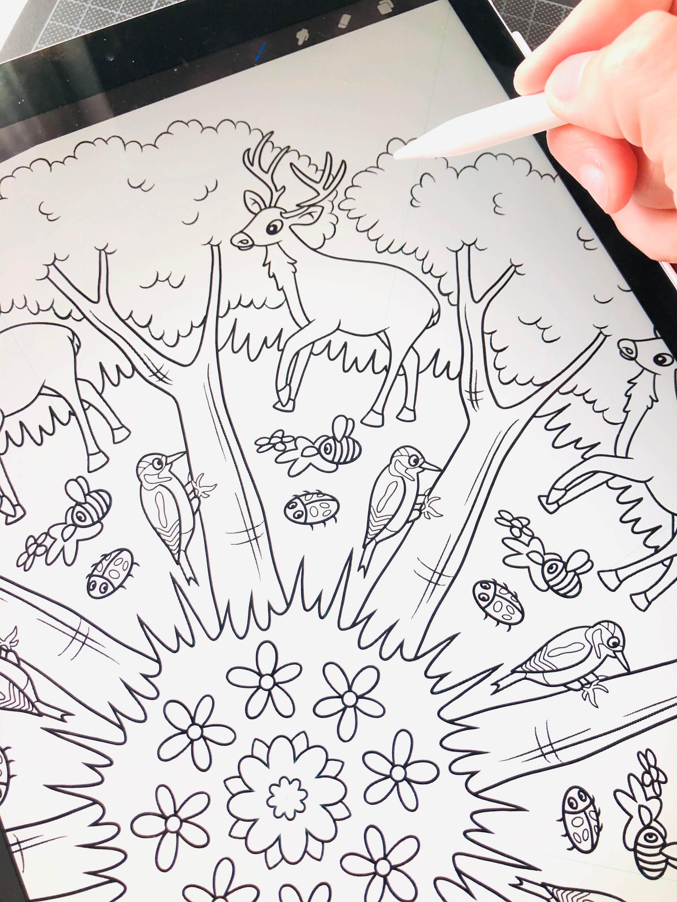 Digital Download Printable Colouring Page Stags Colouring - Etsy