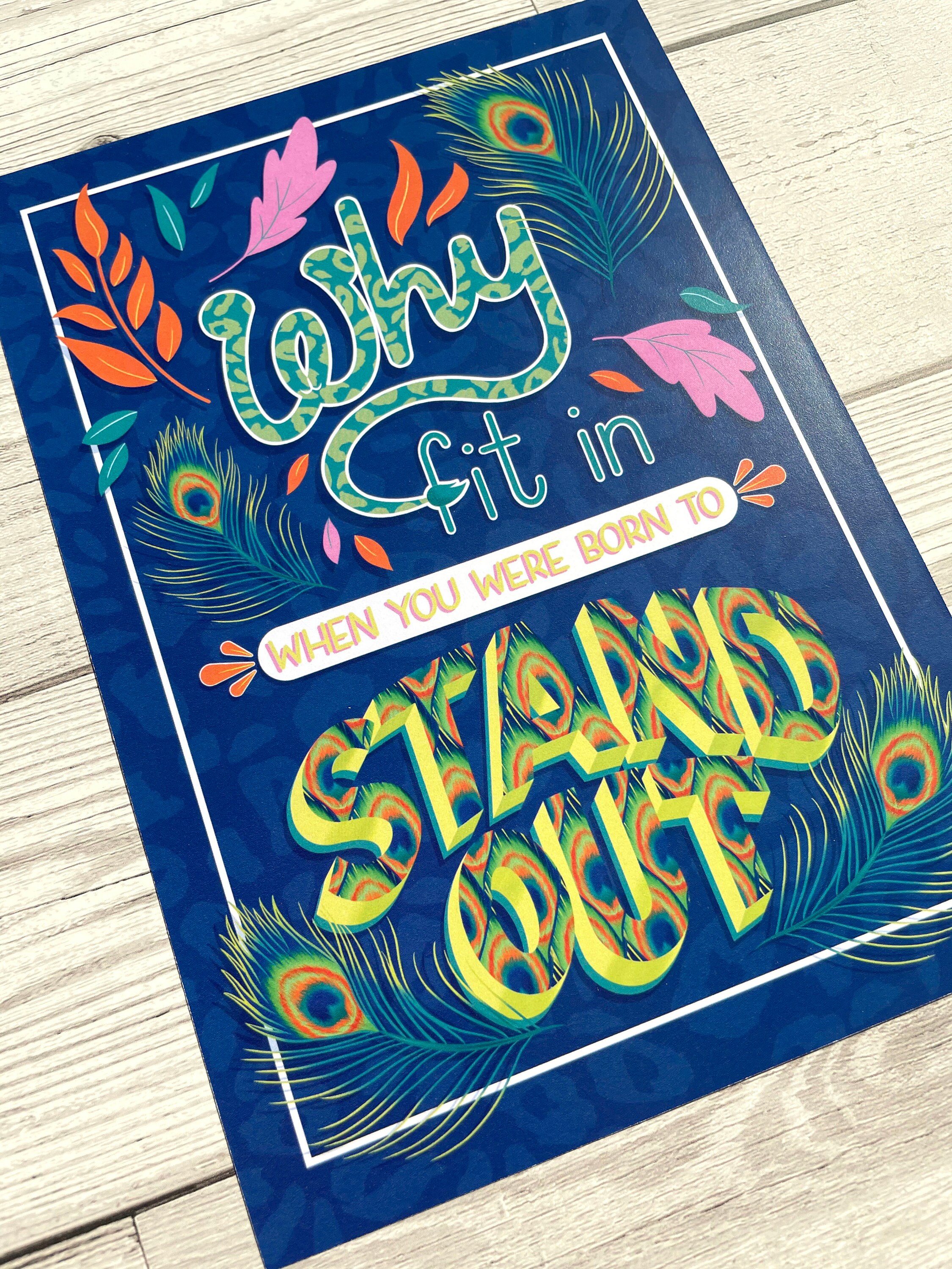 Motivational Print, Stand Out Art Print, You Were Born to Stand Out ...