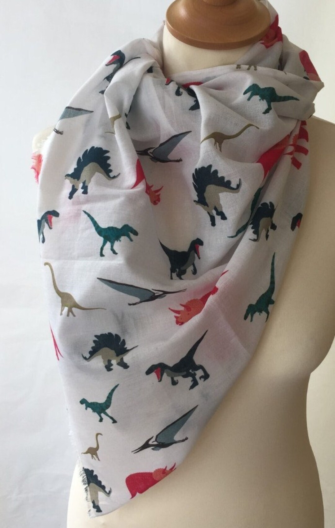 Adult Dinosaur Scarf Jurassic Scarf Multi Coloured Scarf Dinosaur Gift ...