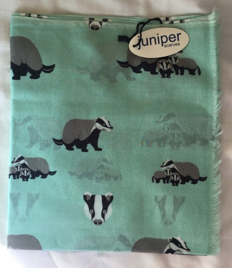 Green Badger Scarf Badger Gift Women's Badger Print - Etsy