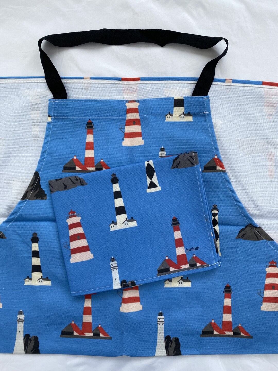 Lighthouse Gift Set - Lighthouse Apron and Matching Tea Towel - Apron ...