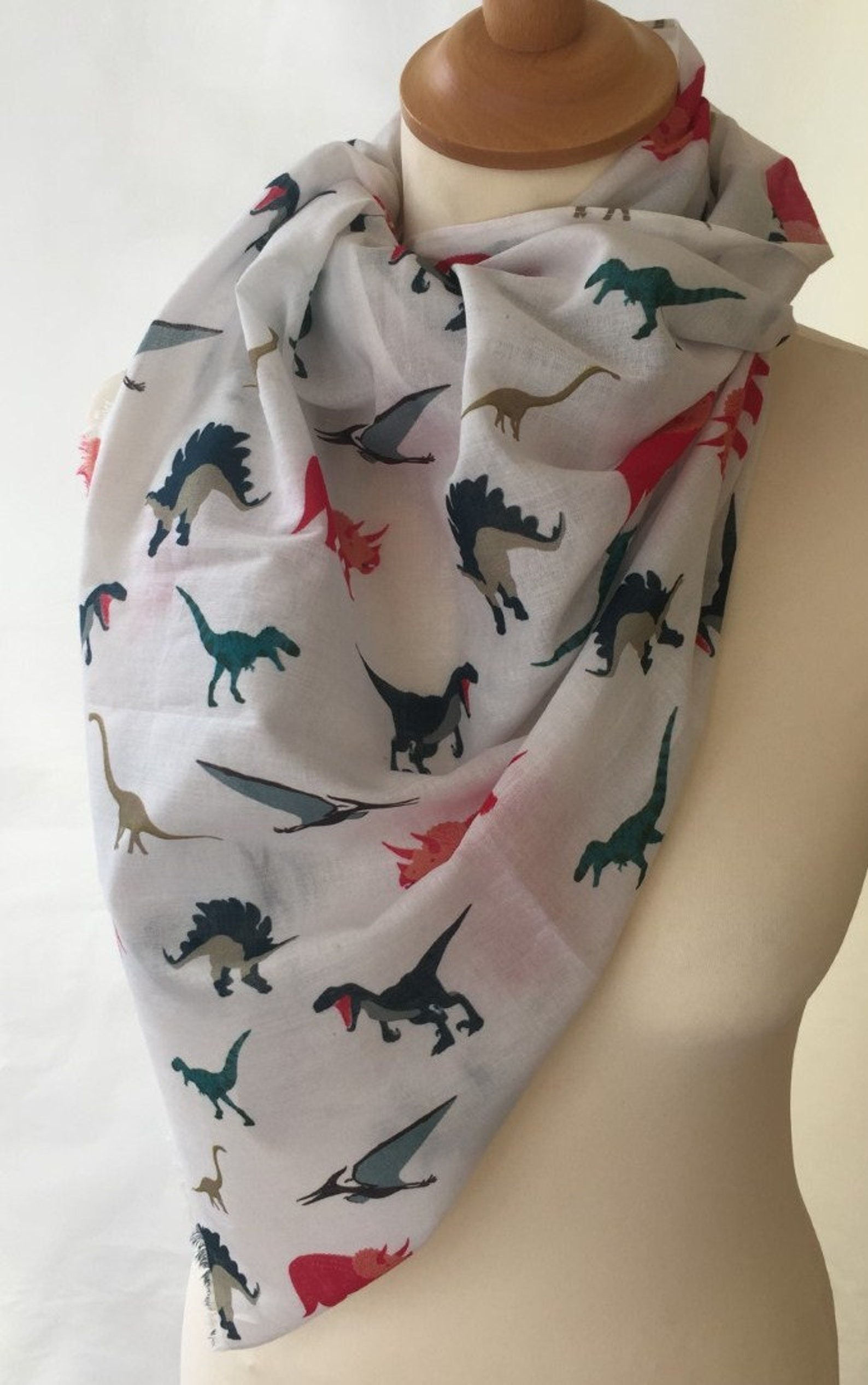 Adult Dinosaur Scarf Jurassic Scarf Multi Coloured Scarf - Etsy