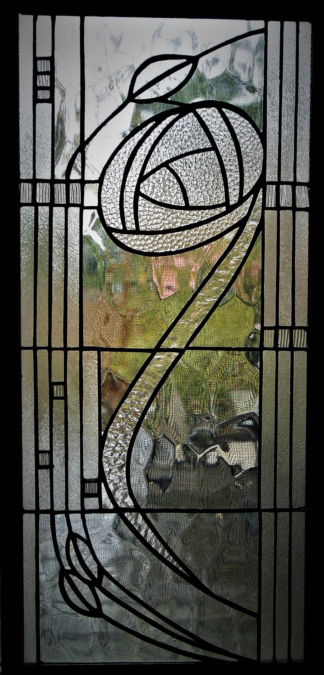 Prairie Stylized Clear Rose Stained Glass Window - Etsy